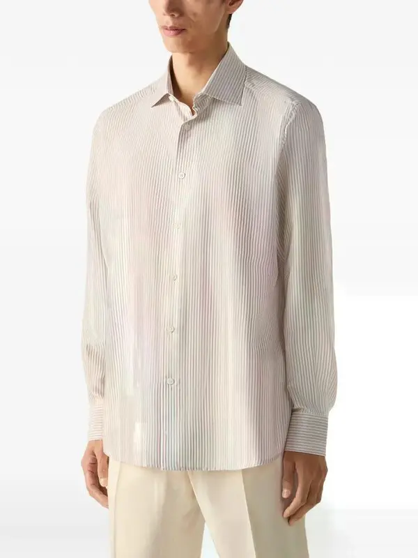 Zegna Striped Silk Shirt