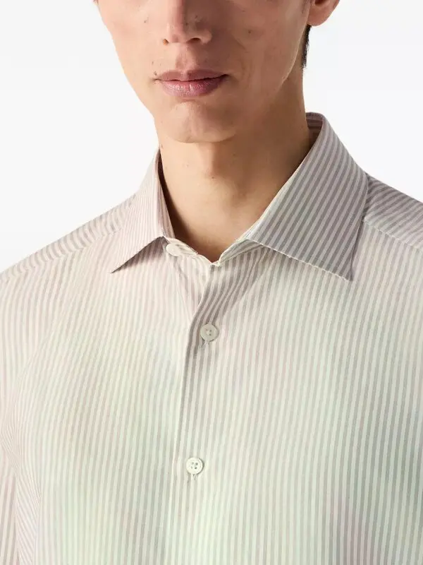 Zegna Striped Silk Shirt