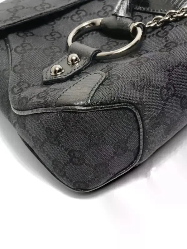 Gucci Horsebit Gg Canvas Shoulder Bag