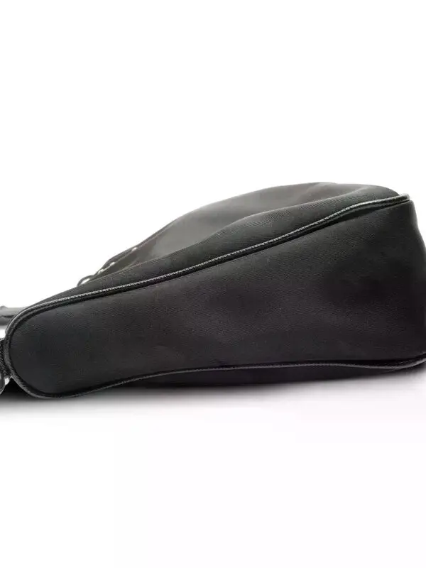 Prada Leather Shoulder Bag With Signature Triangle Logo