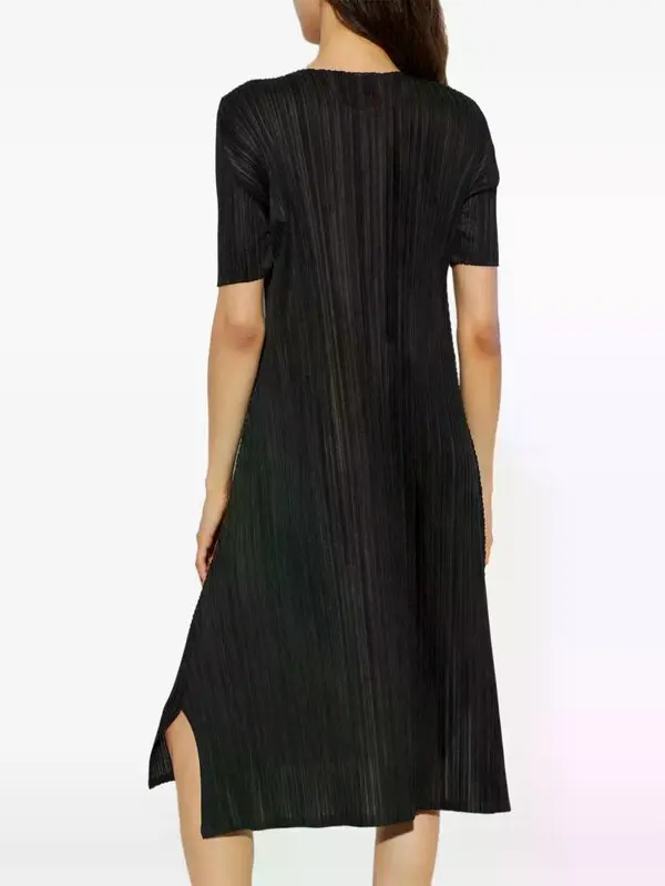 Issey Miyake Asymmetric V-neck Dress