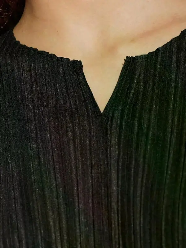 Issey Miyake Asymmetric V-neck Dress