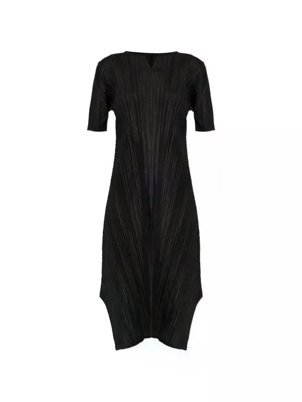 Issey Miyake Asymmetric V-neck Dress