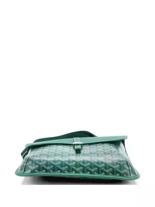 Goyard Coursier Messenger Bag In Coated Canvas And Leather - Green