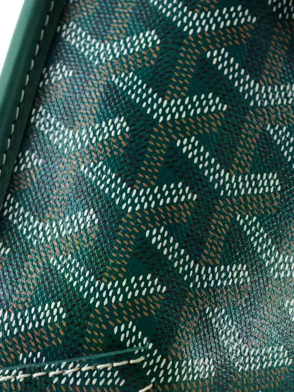 Goyard Coursier Messenger Bag In Coated Canvas And Leather - Green