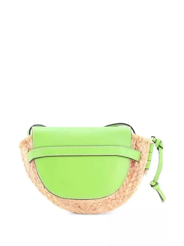 Loewe Gate Leather Shoulder Bag With Raffia