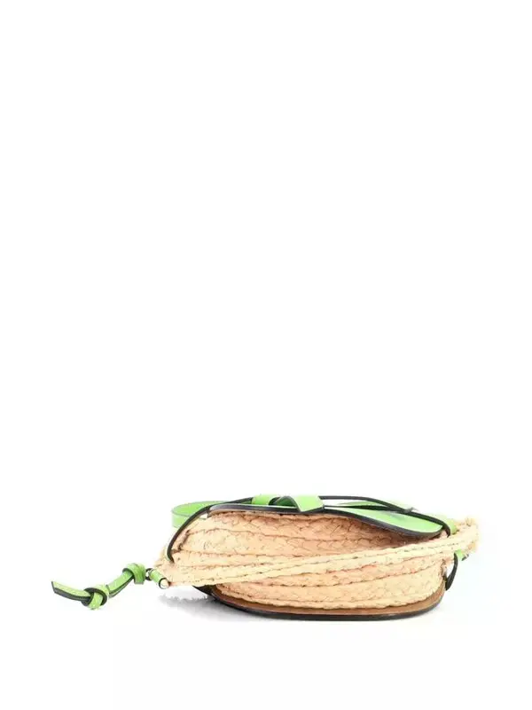 Loewe Gate Leather Shoulder Bag With Raffia