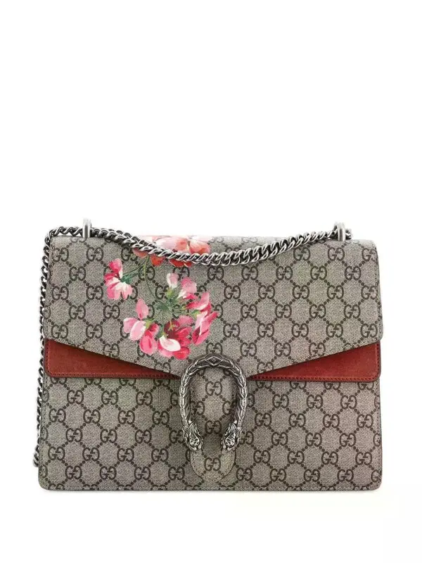 Gucci Dionysus Blooms Print Gg Coated Canvas Medium Shoulder Bag - Brown