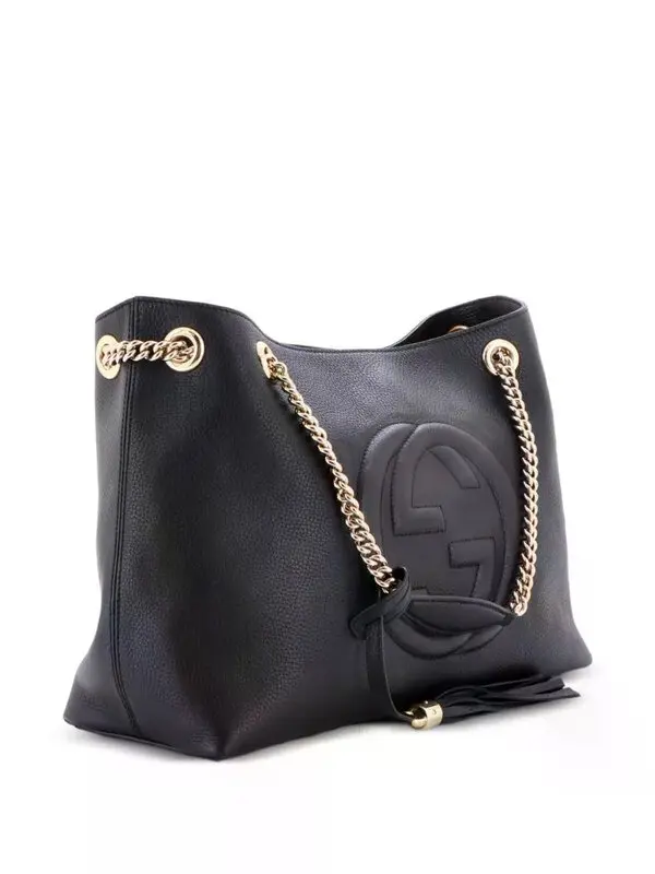 Gucci Soho Chain Strap Leather Medium Shoulder Bag - Black