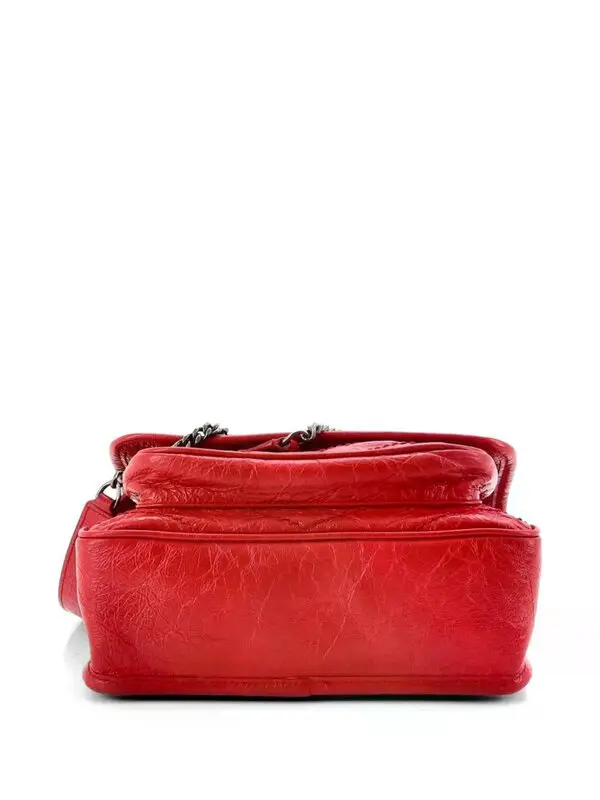 Saint Laurent Niki Chain Flap Bag Matelasse Chevron Leather Baby Shoulder Bag - Red