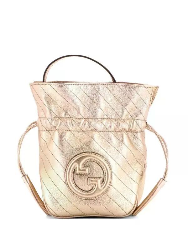 Gucci Blondie Nm Diagonal Quilted Leather Mini Bucket Bag - Gold