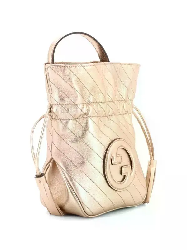 Gucci Blondie Nm Diagonal Quilted Leather Mini Bucket Bag