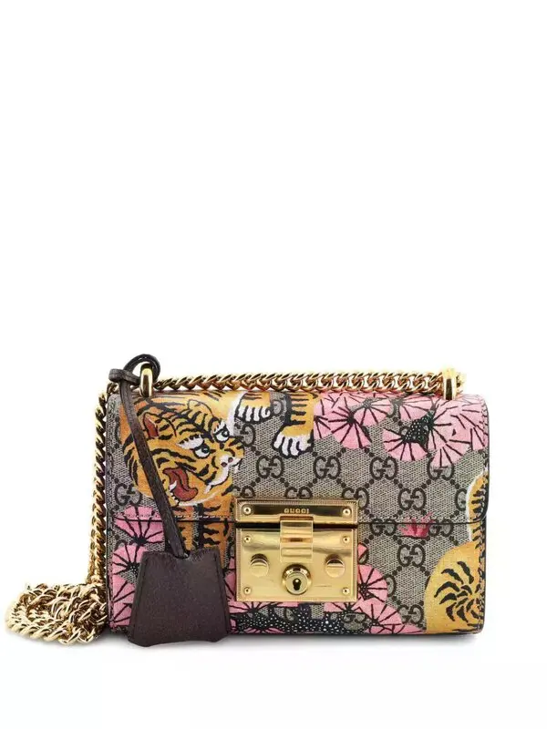Gucci Padlock Bengal Print Gg Coated Canvas Small Shoulder Bag - Brown
