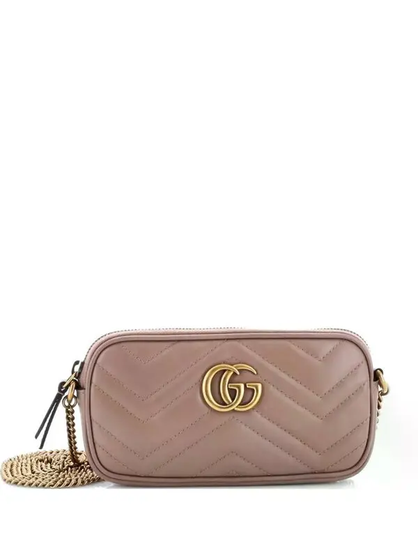 Gucci Gg Marmont Matelassé Leather Mini Crossbody Bag - Neutrals