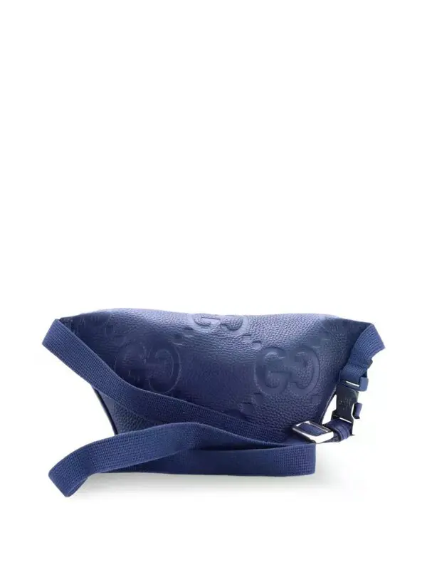 Gucci Jumbo Gg Embossed Leather Small Belt Bag - Blue