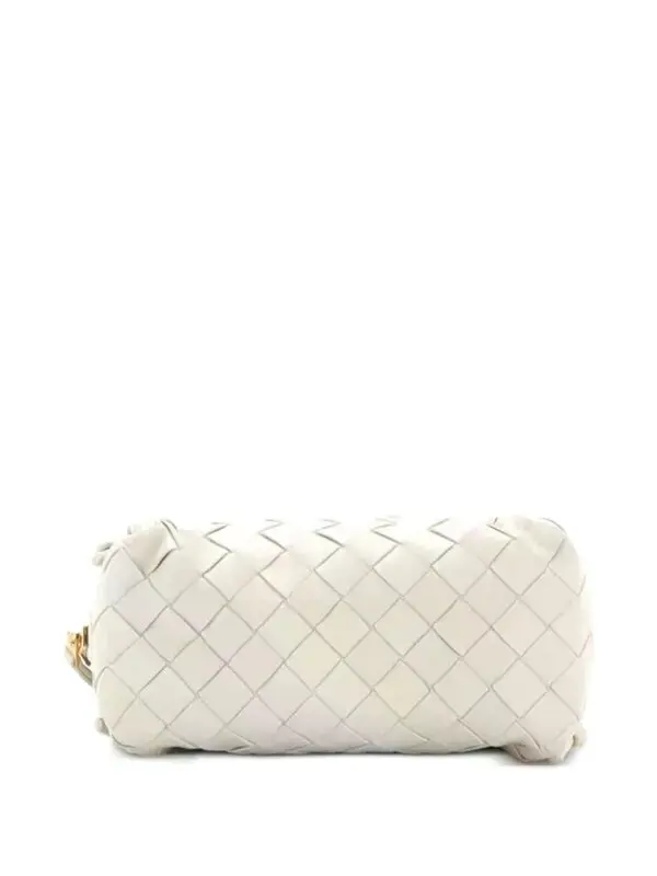 Bottega Veneta Concert Pouch Intrecciato Nappa Mini Crossbody Bag - White