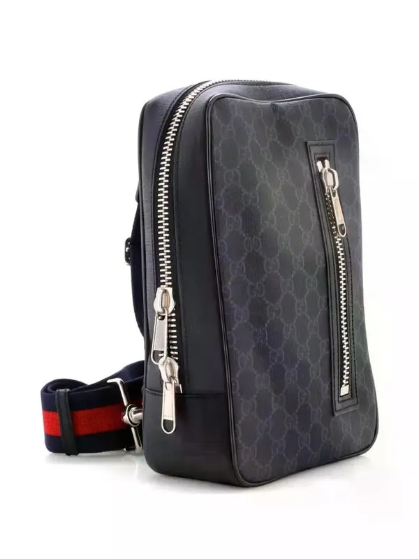 Gucci Soft Zip Sling Bag Gg Coated Canvas