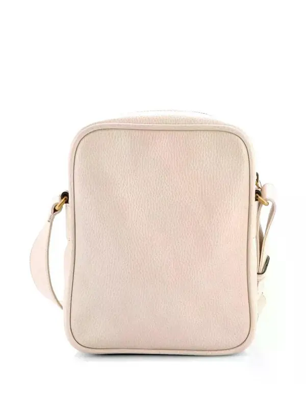 Gucci Logo Print Leather Messenger Bag
