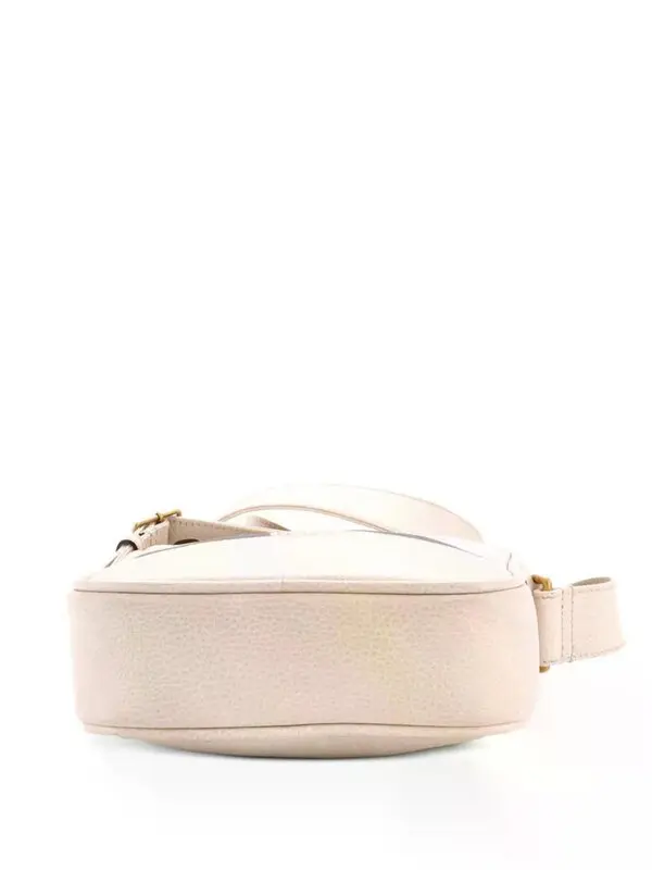Gucci Logo Print Leather Messenger Bag