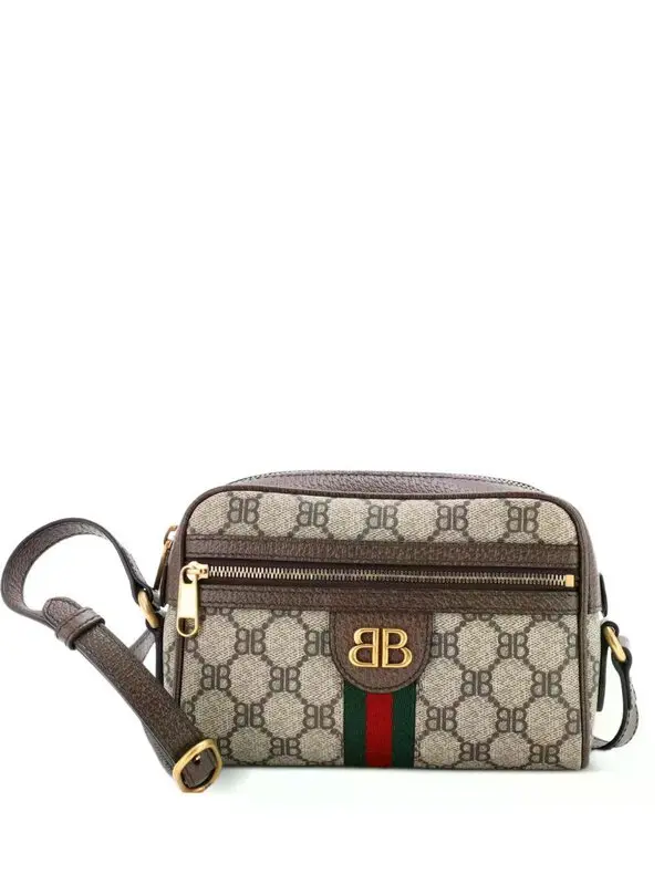Balenciaga X Gucci The Hacker Project Camera Bag Bb Coated Canvas Mini Crossbody Bag - Brown