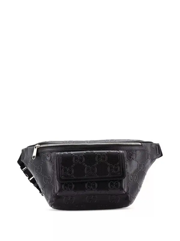 Gucci Gg Embossed Perforated Leather Belt Bag