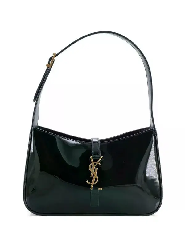 Saint Laurent Le 5 À 7 Patent Small Hobo Bag - Green