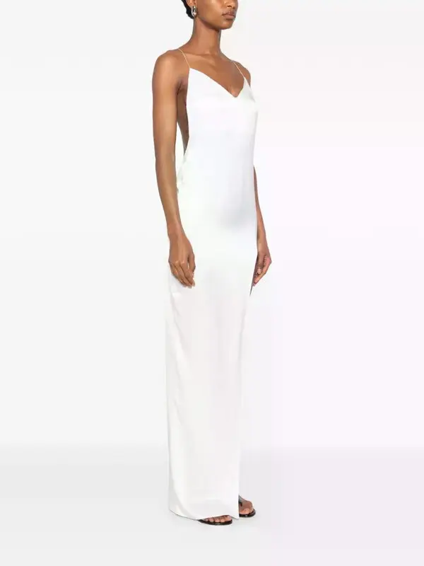VESTIAIRE D'UN OISEAU LIBRE Tri-cut Backless Maxi Dress - White