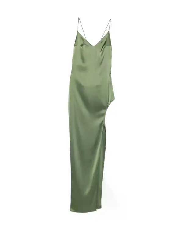 VESTIAIRE D'UN OISEAU LIBRE Tri-cut Side-slit Dress - Green