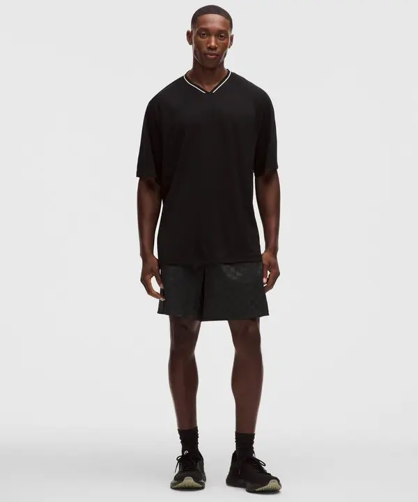 Lululemon Checkerboard Satin Linerless Gym Short 7 - Checkerboard Black