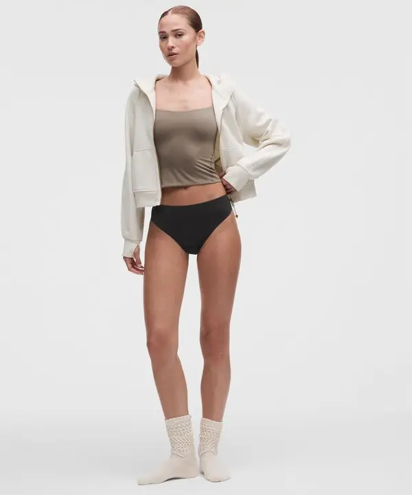 Lululemon Nulu Added Absorbency Extra-high-rise Thong Underwear - Black