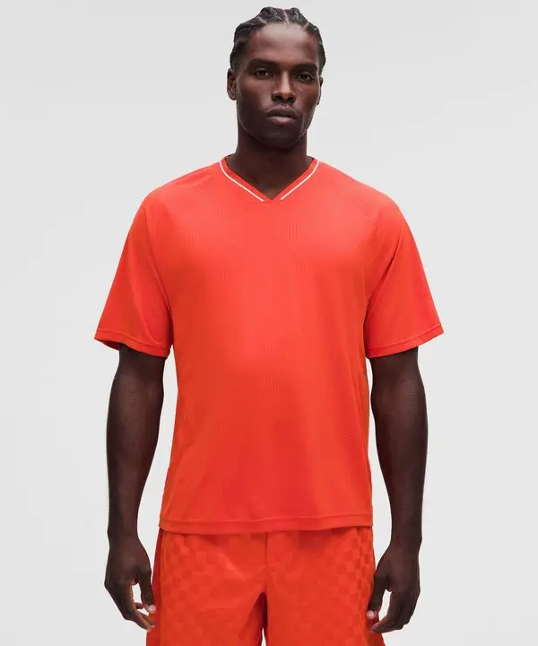 Lululemon Relaxed-fit Collared Jersey Short-sleeve Shirt - Cherry Ember