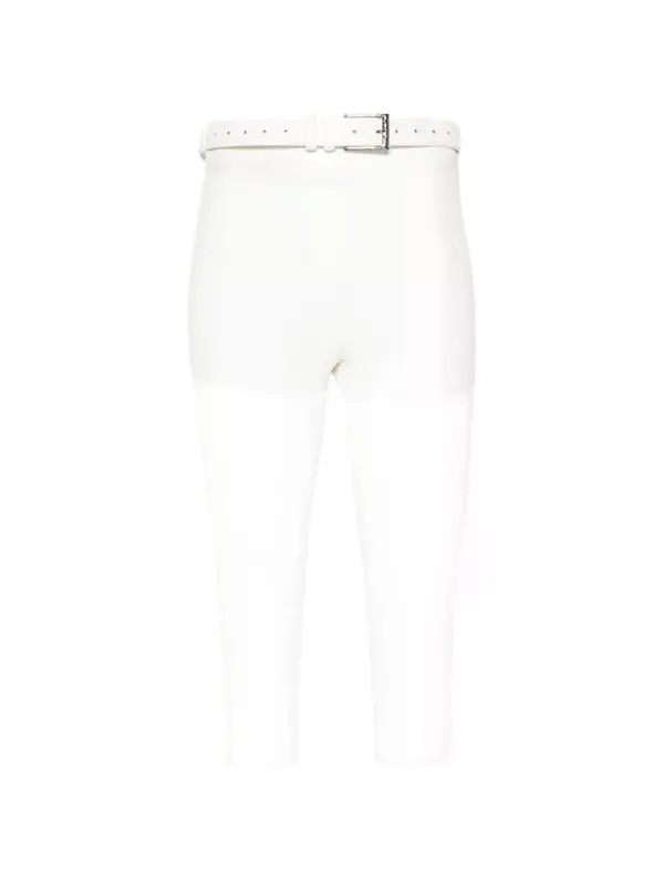 VESTIAIRE D'UN OISEAU LIBRE Belted Mesh-panel Trousers
