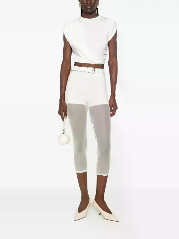 VESTIAIRE D'UN OISEAU LIBRE Belted Mesh-panel Trousers