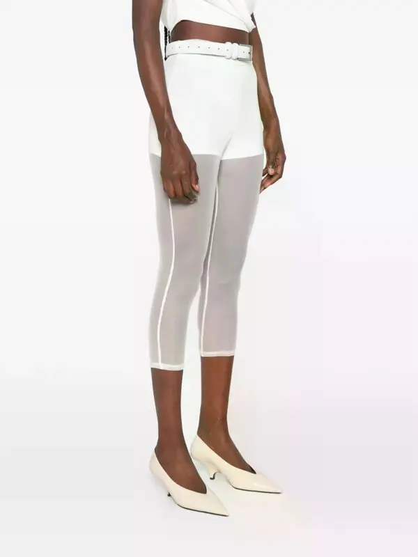 VESTIAIRE D'UN OISEAU LIBRE Belted Mesh-panel Trousers
