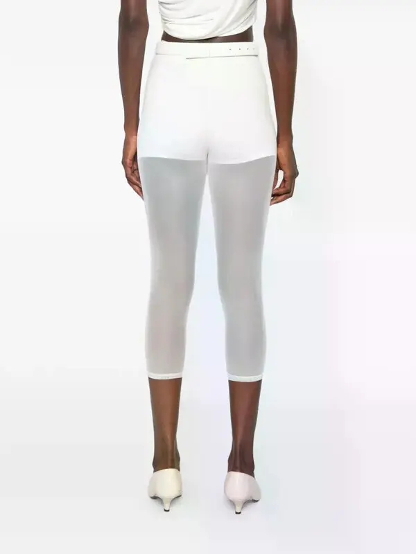 VESTIAIRE D'UN OISEAU LIBRE Belted Mesh-panel Trousers