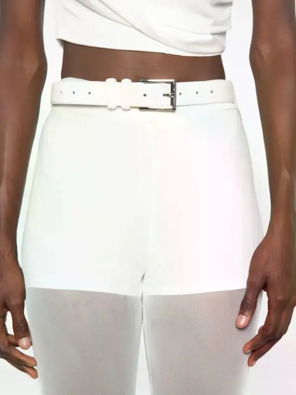 VESTIAIRE D'UN OISEAU LIBRE Belted Mesh-panel Trousers