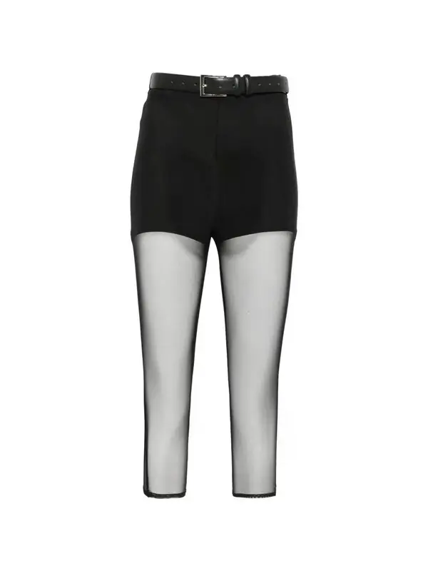 VESTIAIRE D'UN OISEAU LIBRE Belted Mesh Trousers