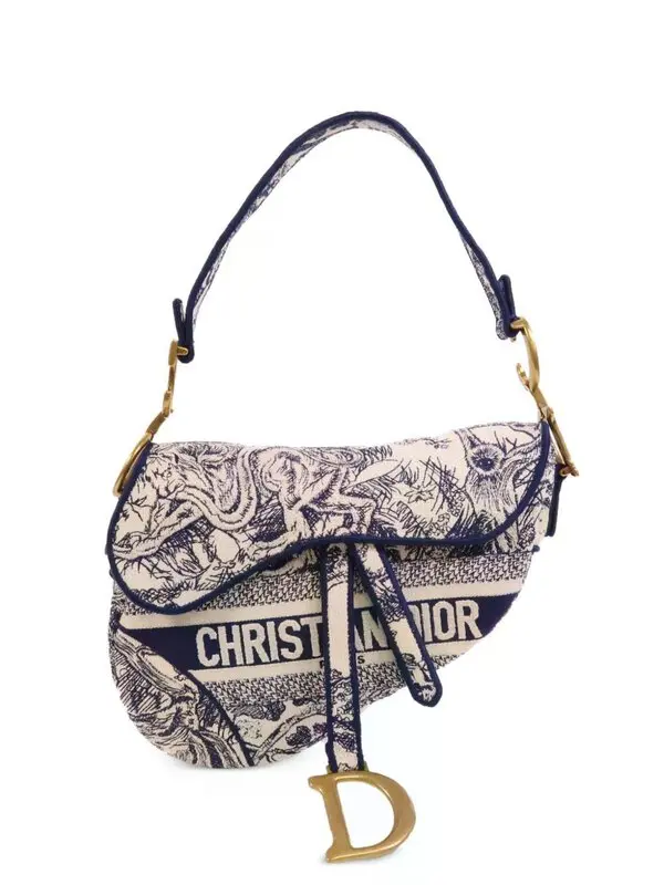 Dior Saddle Canvas Shoulder Bag - Neutrals