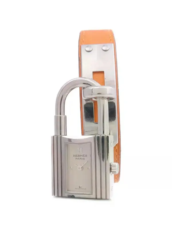 Hermès Kelly 20mm Watch With Off-white Dial And Orange Leather Strap - Neutrals