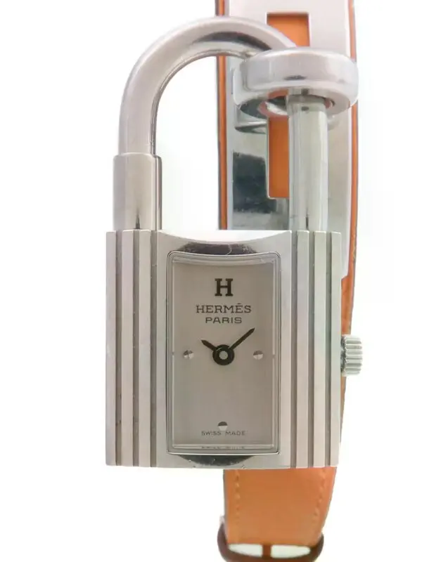 Hermès Kelly 20mm Watch With Off-white Dial And Orange Leather Strap
