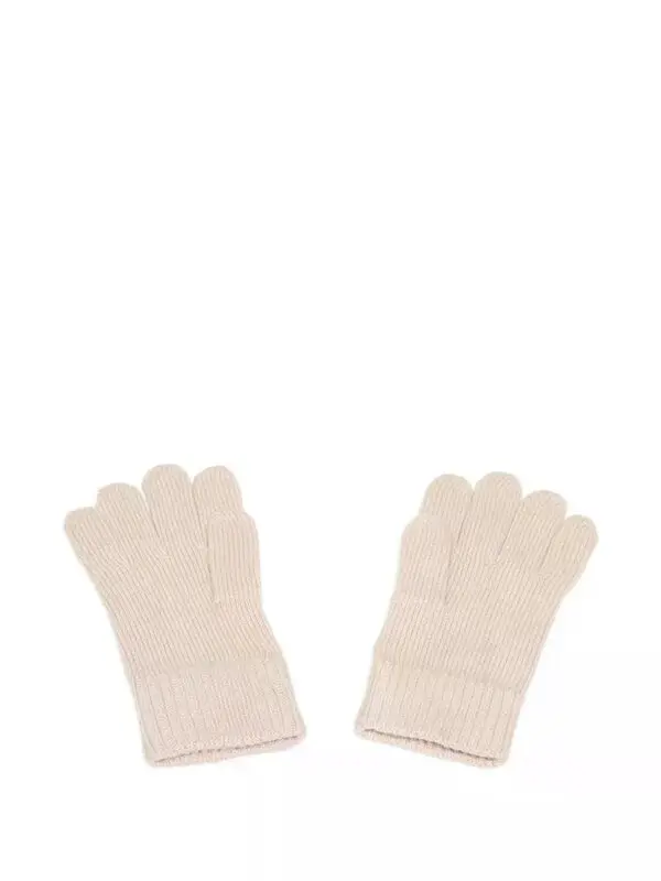 Calvin Klein Ribbed Logo Patch Gloves - Neutrals