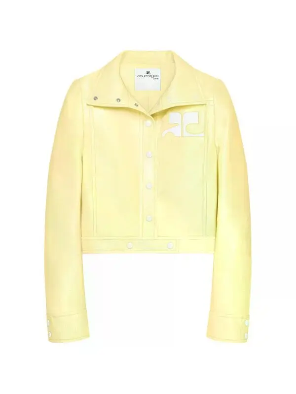 COURREGES Cropped Vinyl-effect Jacket
