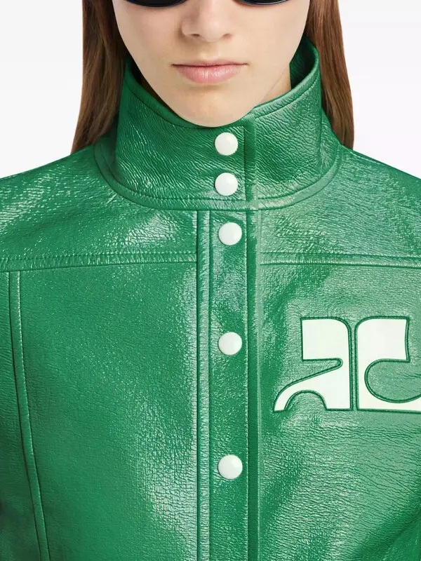 COURREGES Cropped Vinyl-effect Jacket
