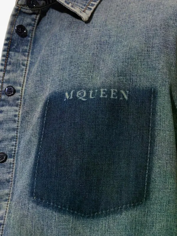 Alexander McQueen Logo Embroidery Denim Jacket