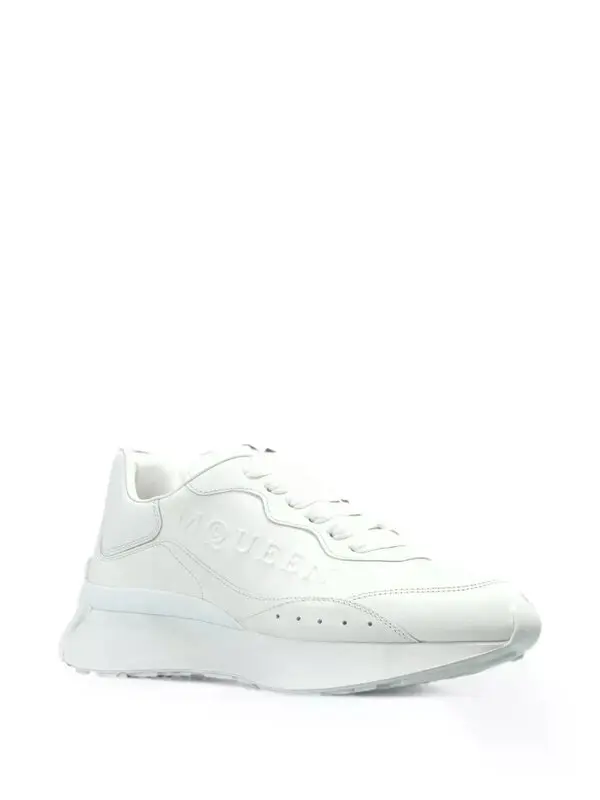 Alexander McQueen Logo-embossed Leather Sneakers