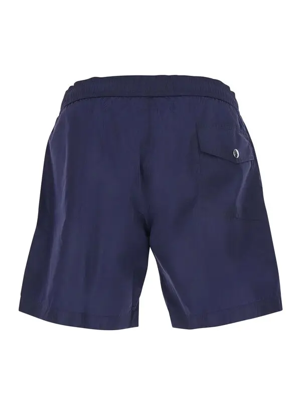 Moncler Tech Fabric Swim Shorts With Applied Logo Patch