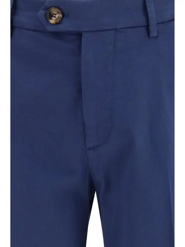 Brunello Cucinelli Dyed Cotton Pants - Blue