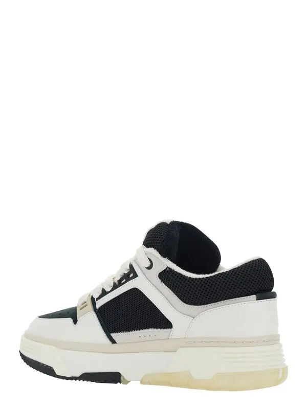 Amiri White And Black Leather And Tech Fabric Chunky Sneakers With Logo Detail - Multicolor