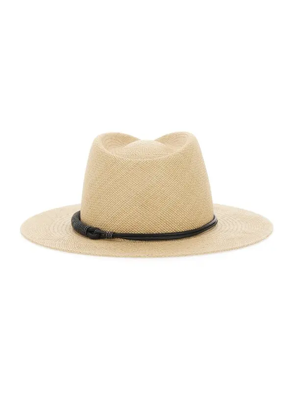 Brunello Cucinelli Raffia Bucket Hat With Embellished Trim - Multicolor