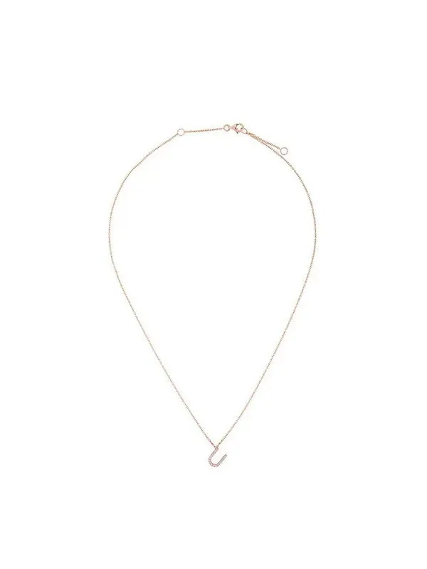 ALINKA 18kt Rose Gold Diamond Initial Pendant Necklace - Metallic